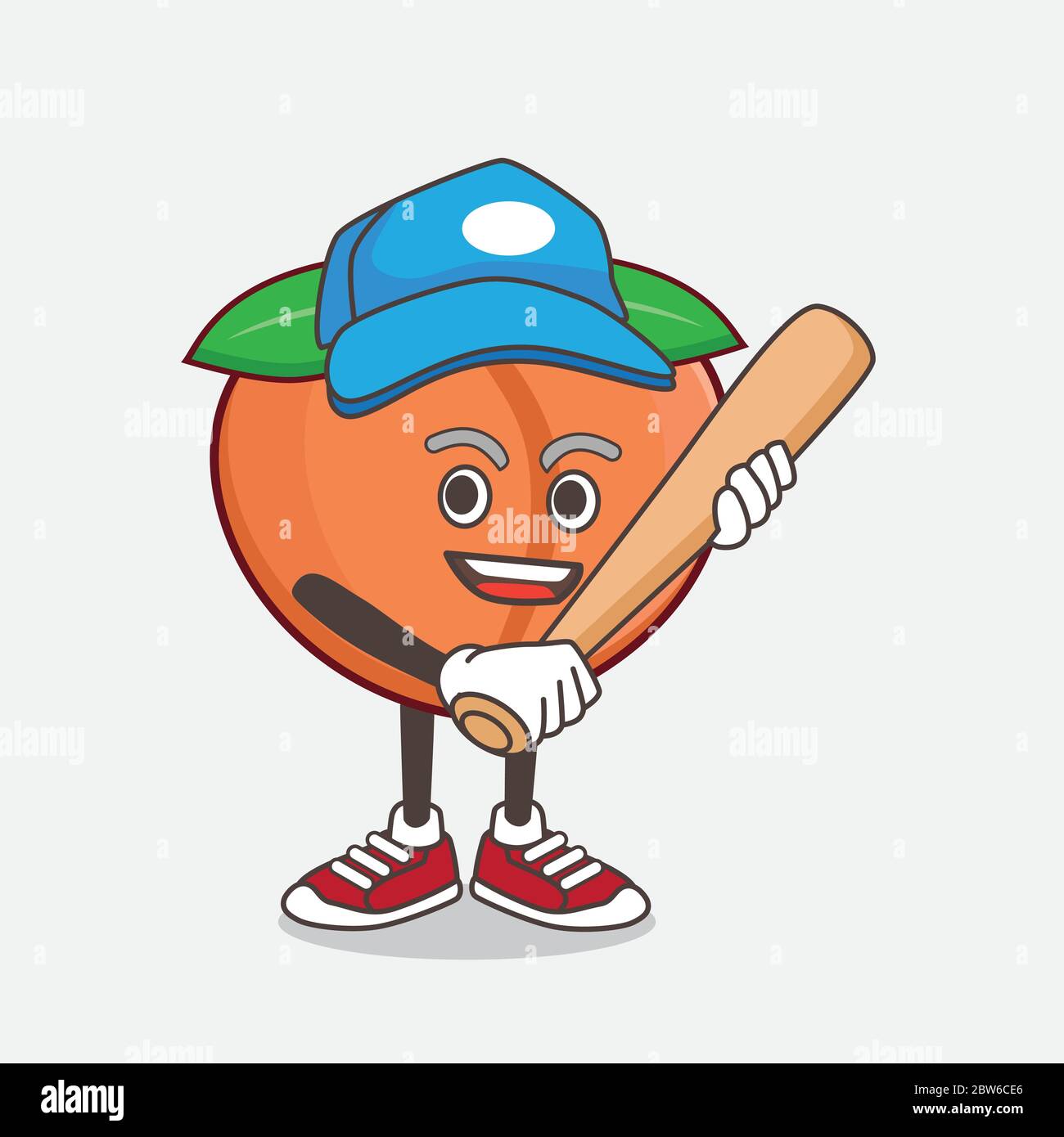 An illustration of Peach Fruit cartoon mascot character playing ...