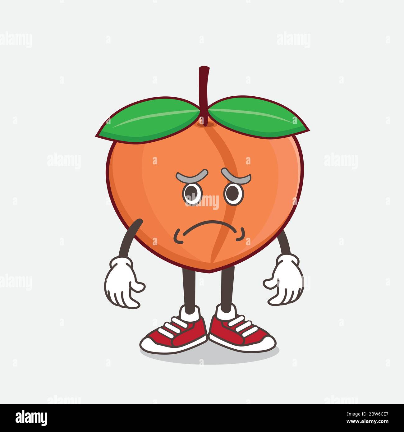 An illustration of Peach Fruit cartoon mascot character having an ...