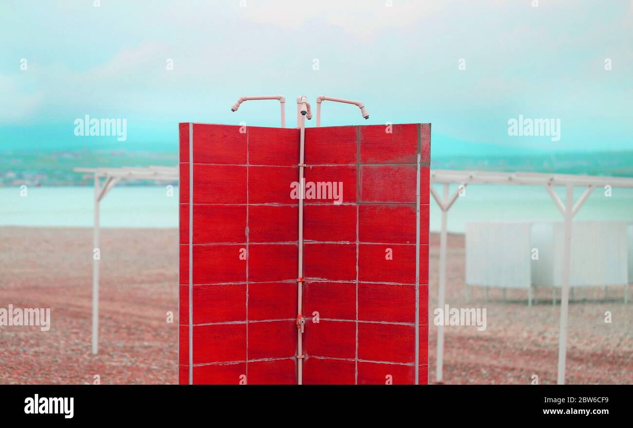 Vintage retro style fashion on the beach sand coast hi-res stock ...