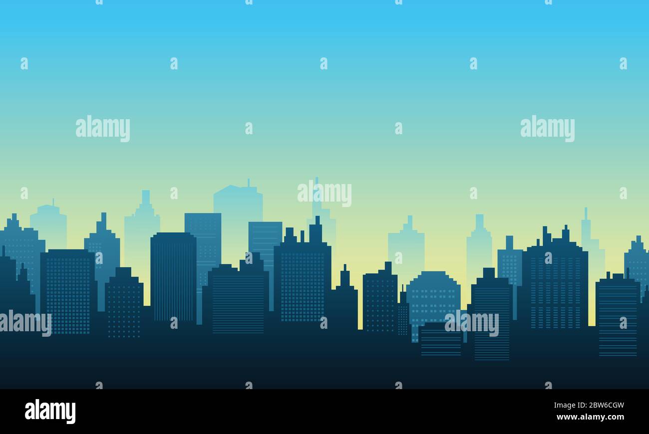 City of background with daylight nuance panorama Stock Vector Image ...