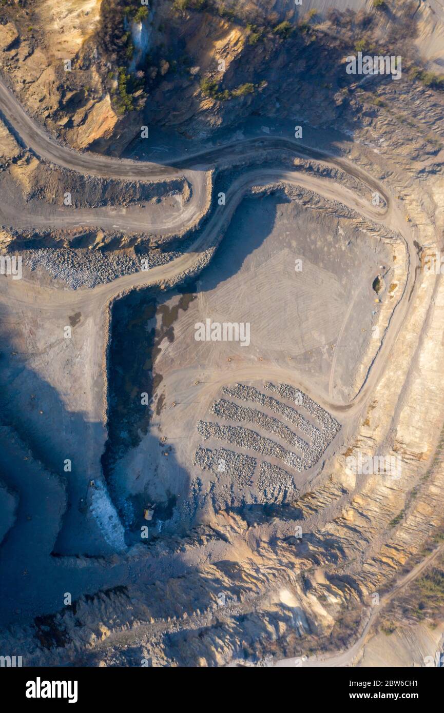 Open pit granite quarry, view from above Stock Photo - Alamy