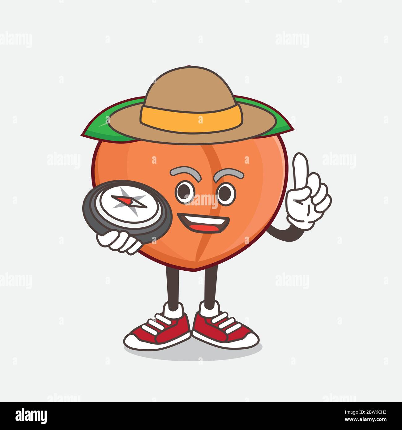 An illustration of Peach Fruit cartoon mascot character having a ...