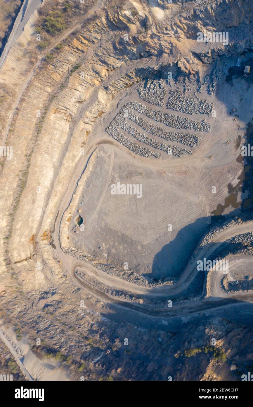 Open pit granite quarry, view from above Stock Photo - Alamy