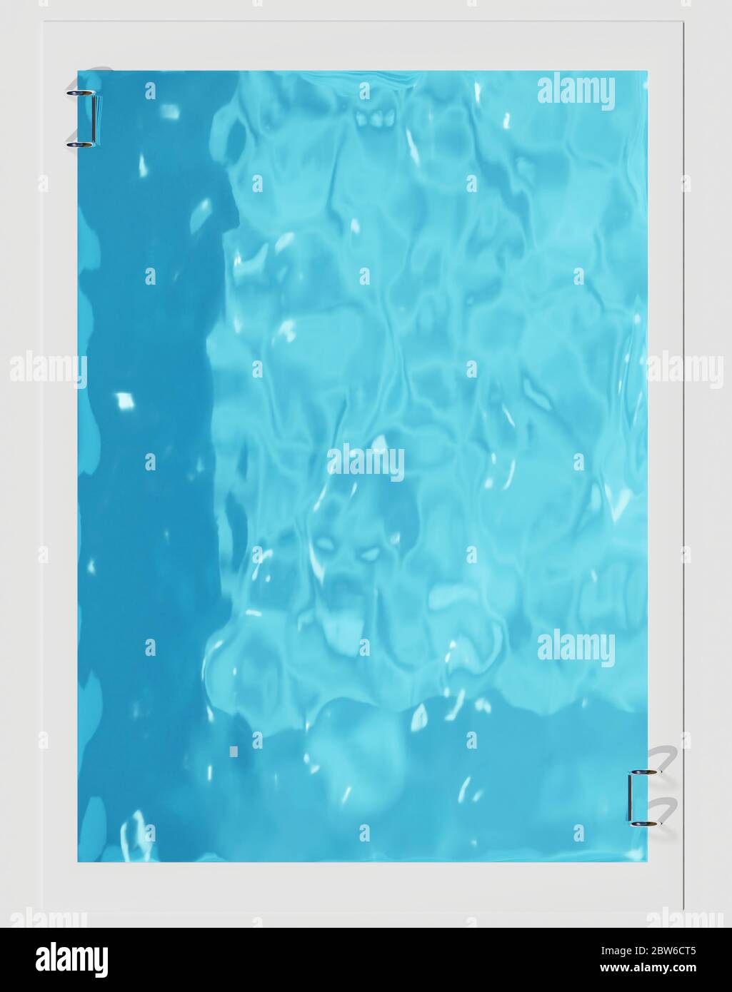 Top view of blue water swimming pool in summer season. 3d rendering ...