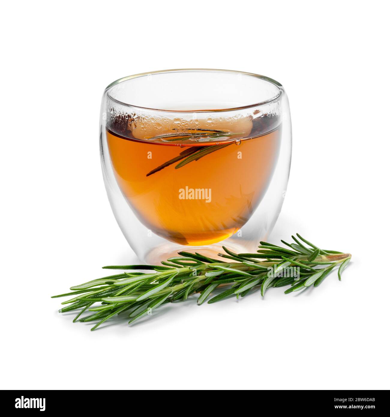 Fresh rosemary tea and fresh twig isolated on white background Stock ...