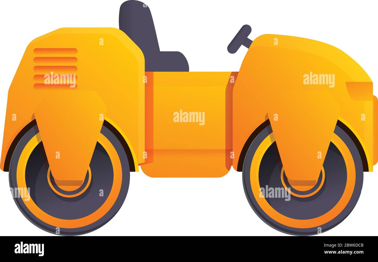 Safety road roller icon. Cartoon of safety road roller vector icon for ...