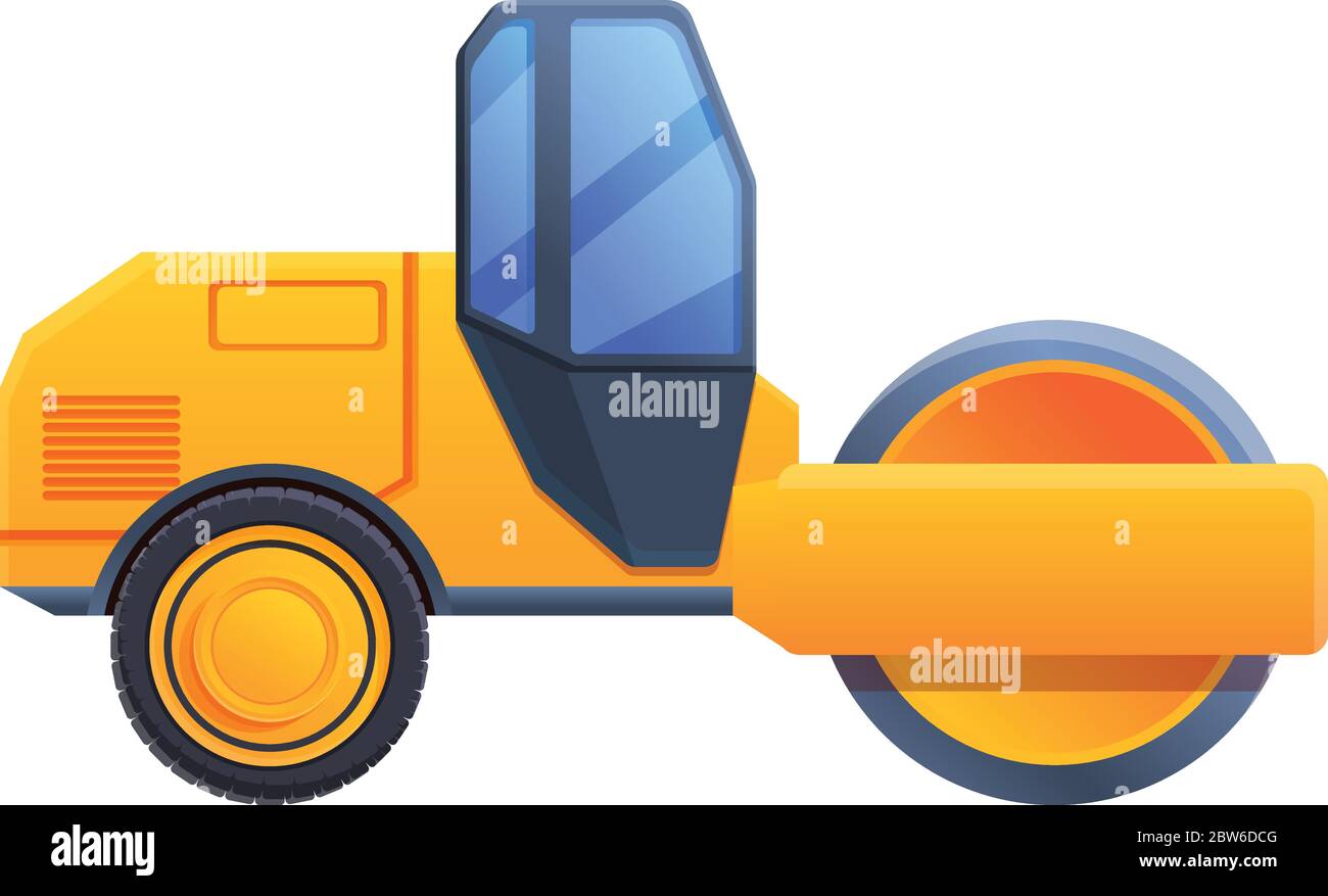 City road roller icon. Cartoon of city road roller vector icon for web ...