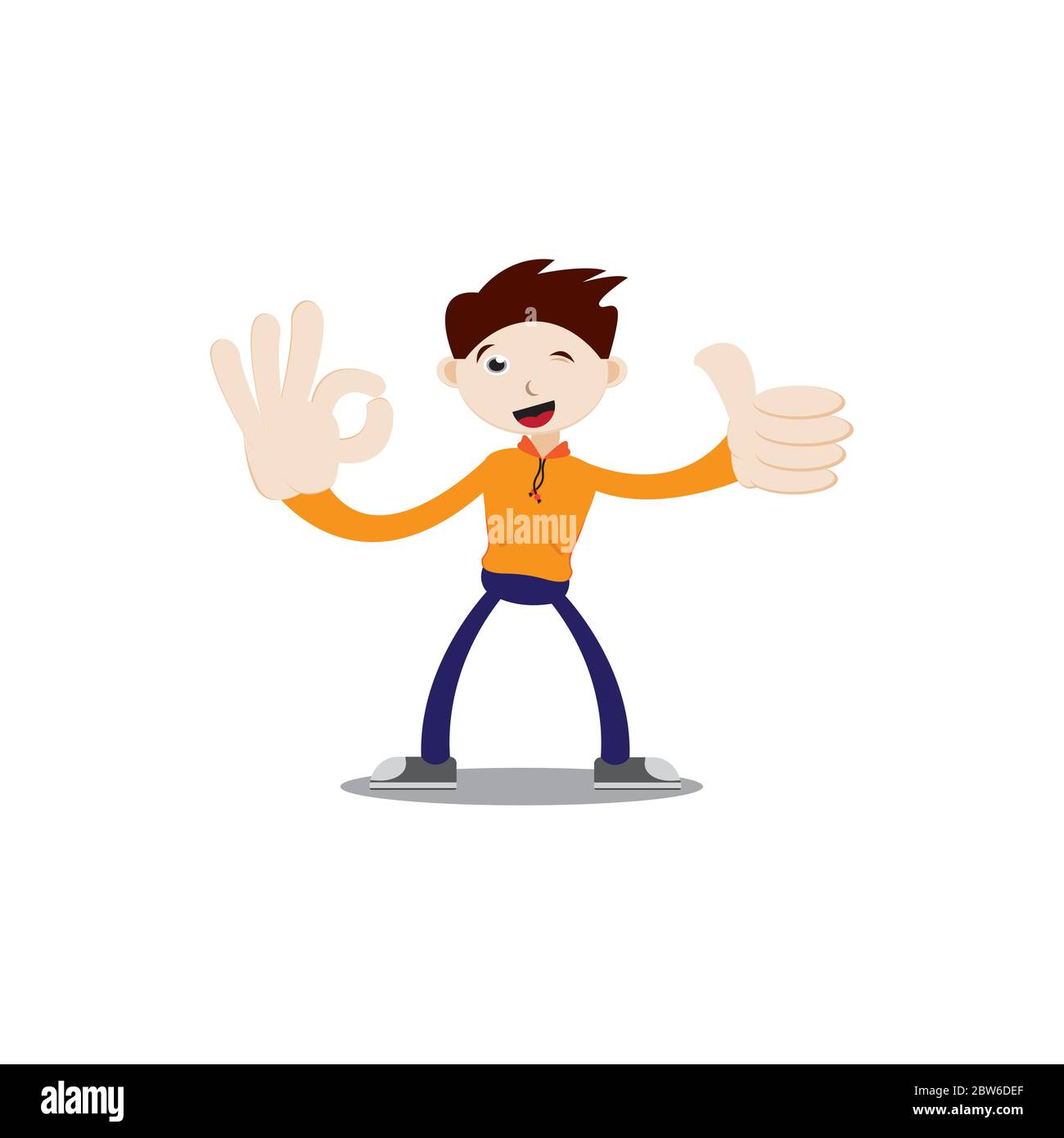 Cartoon boy kid hand gesture hi-res stock photography and images - Alamy