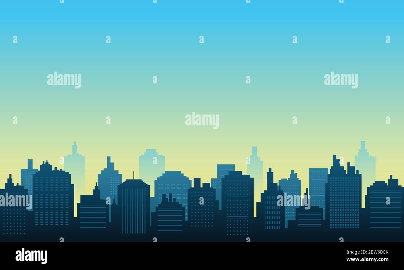 Town of background with daylight nuance panorama Stock Vector Image ...