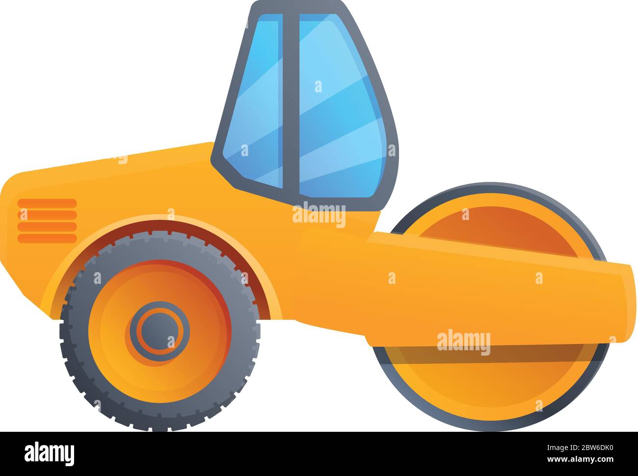 Modern road roller icon. Cartoon of modern road roller vector icon for ...