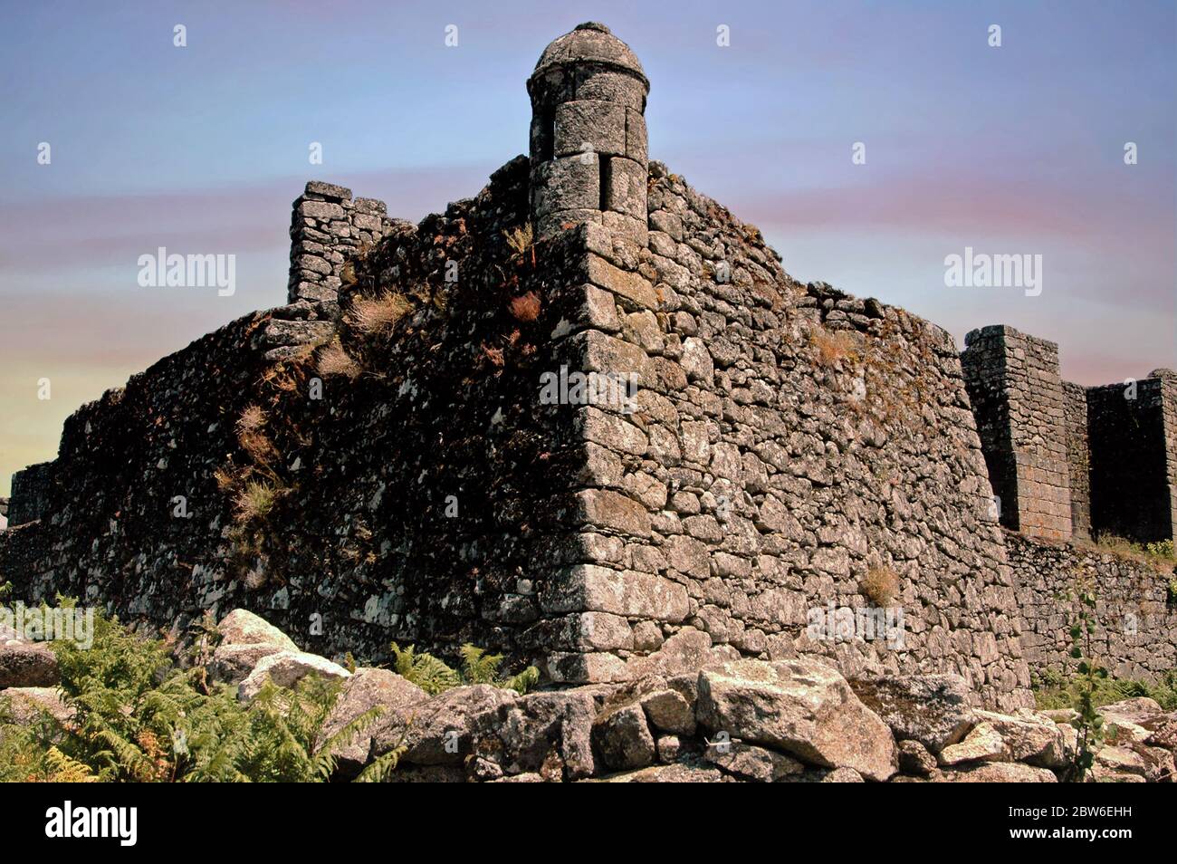 The medieval Castle of Lindoso constructed using stone masonry walls in ...
