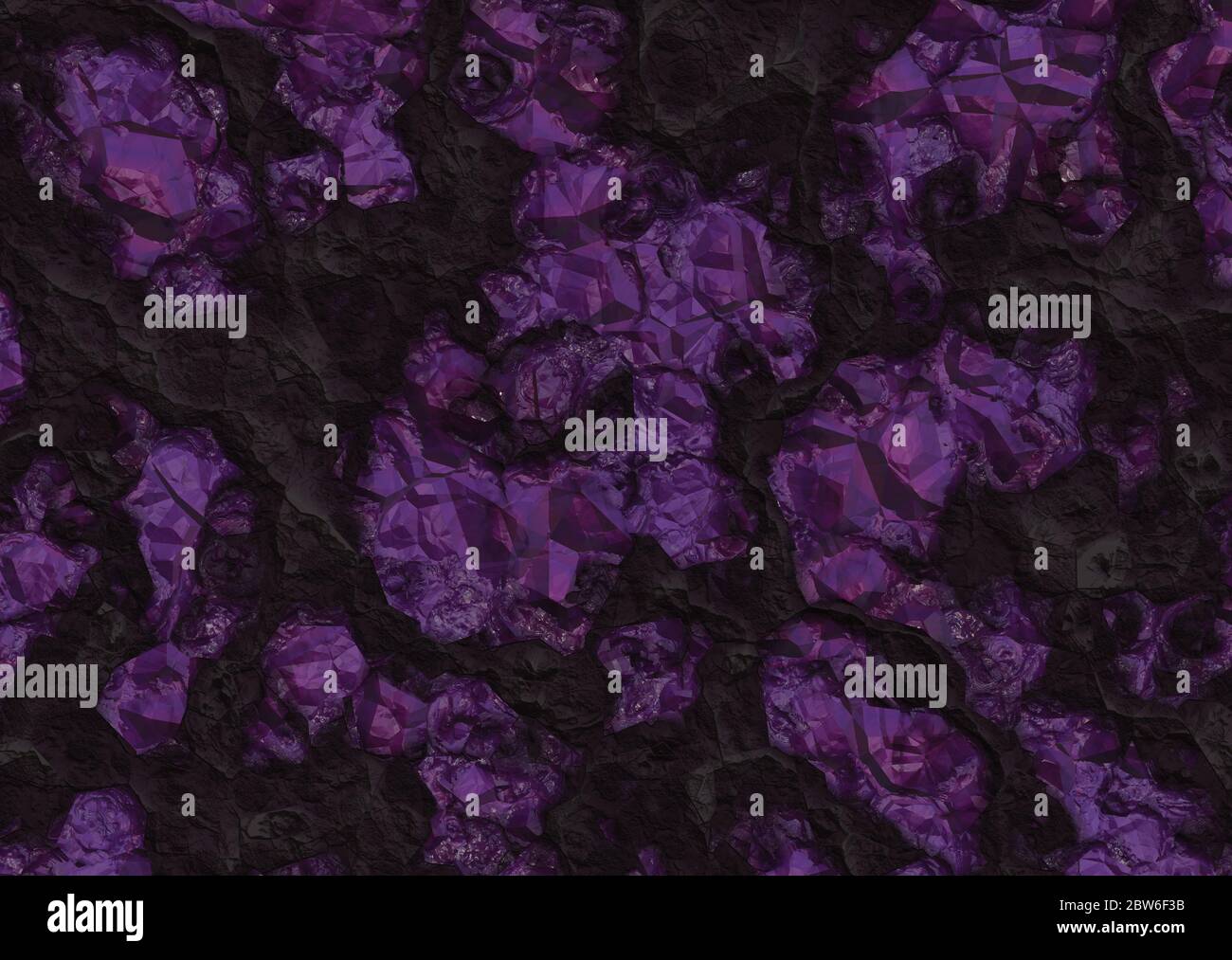 amethyst crystals in stone rock Stock Photo - Alamy