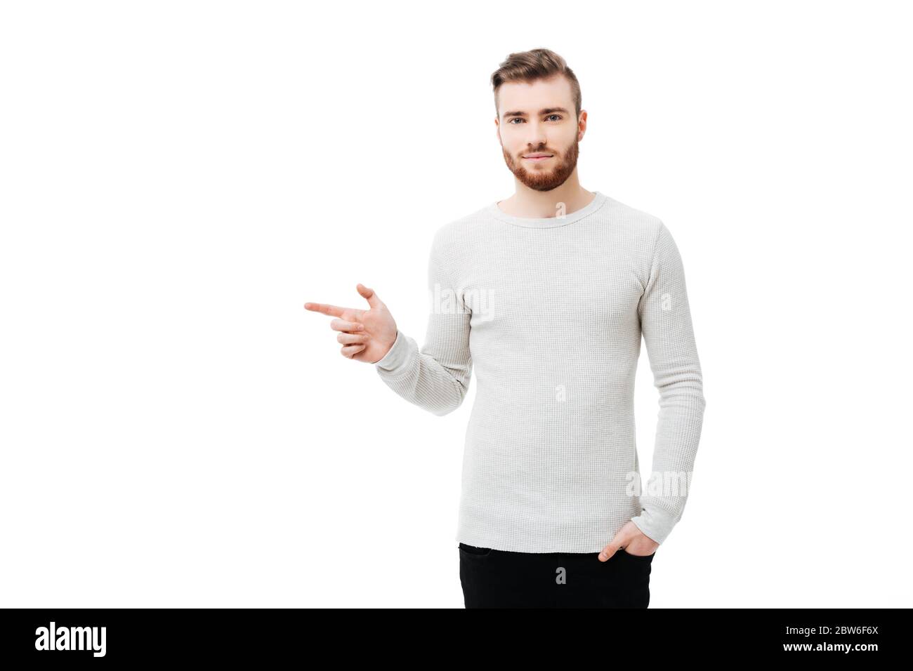 Young person pointing right Cut Out Stock Images & Pictures - Alamy