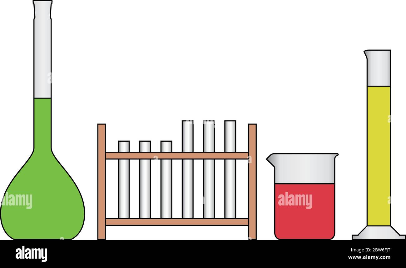 Set of laboratory equipment icons. Vector illustration Stock Vector ...