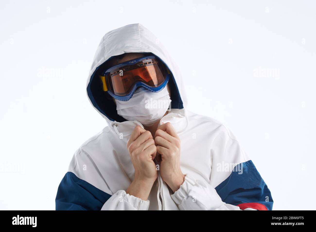 Man wear mask with goggles Stock Photo - Alamy