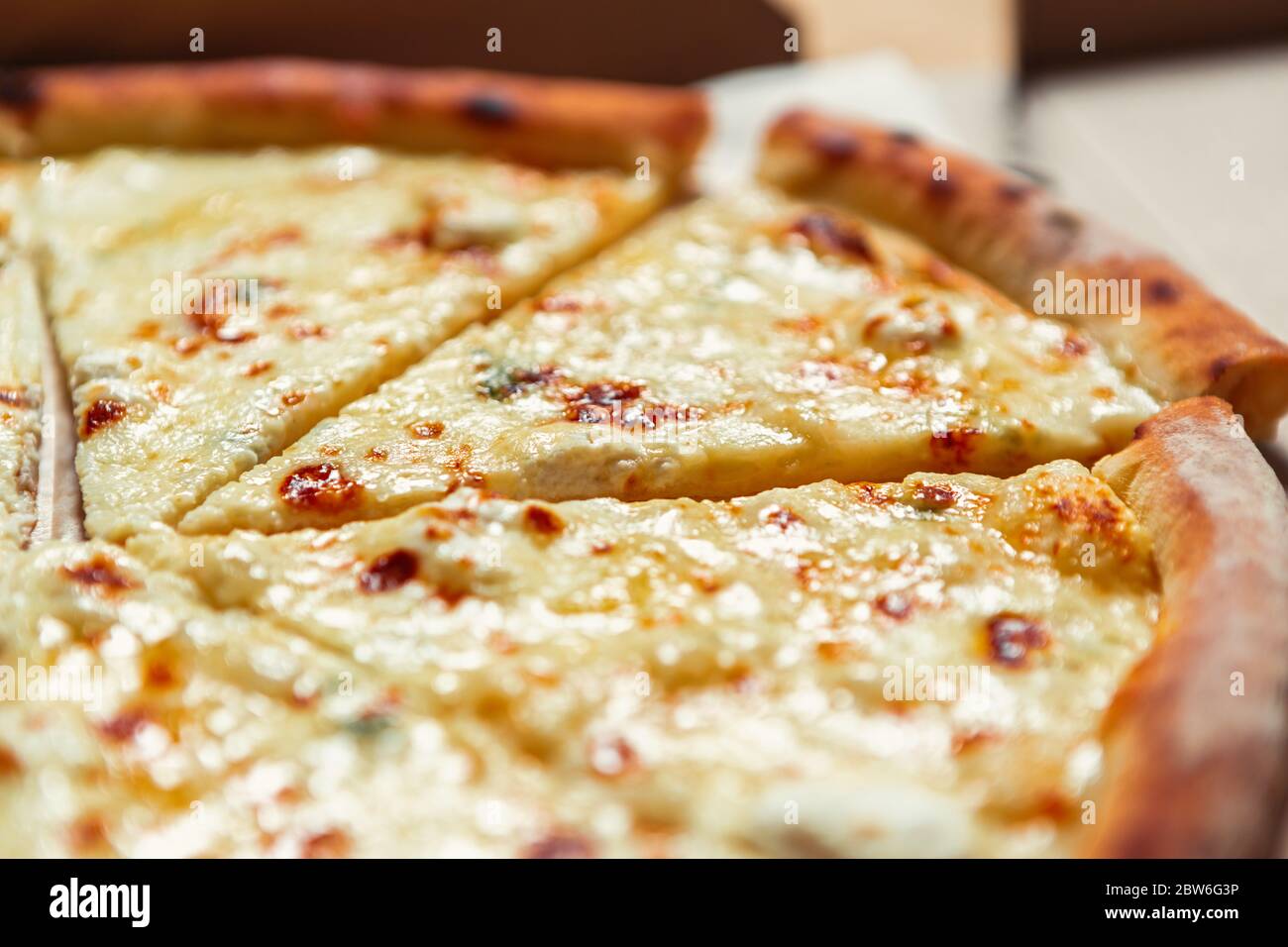 Four cheese pizza with parmesan,mozzarella,gorgonzola & blue cheese ...