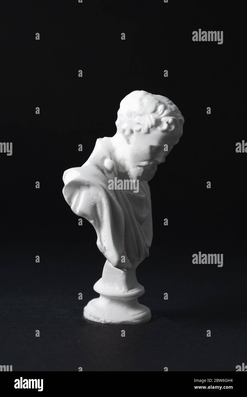 Michelangelo plaster figure in black background Stock Photo - Alamy