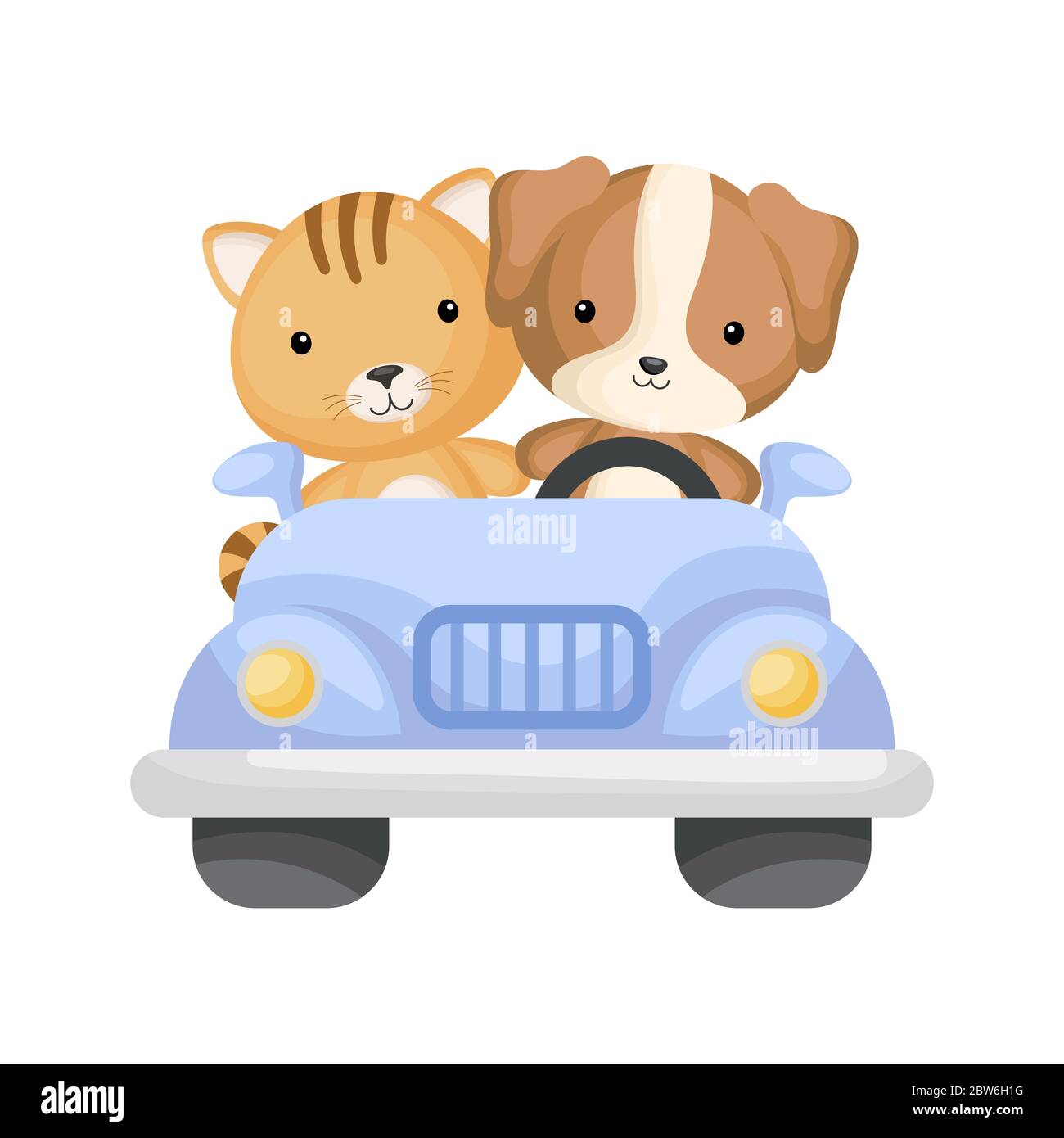 Dog Driving Car Cartoon