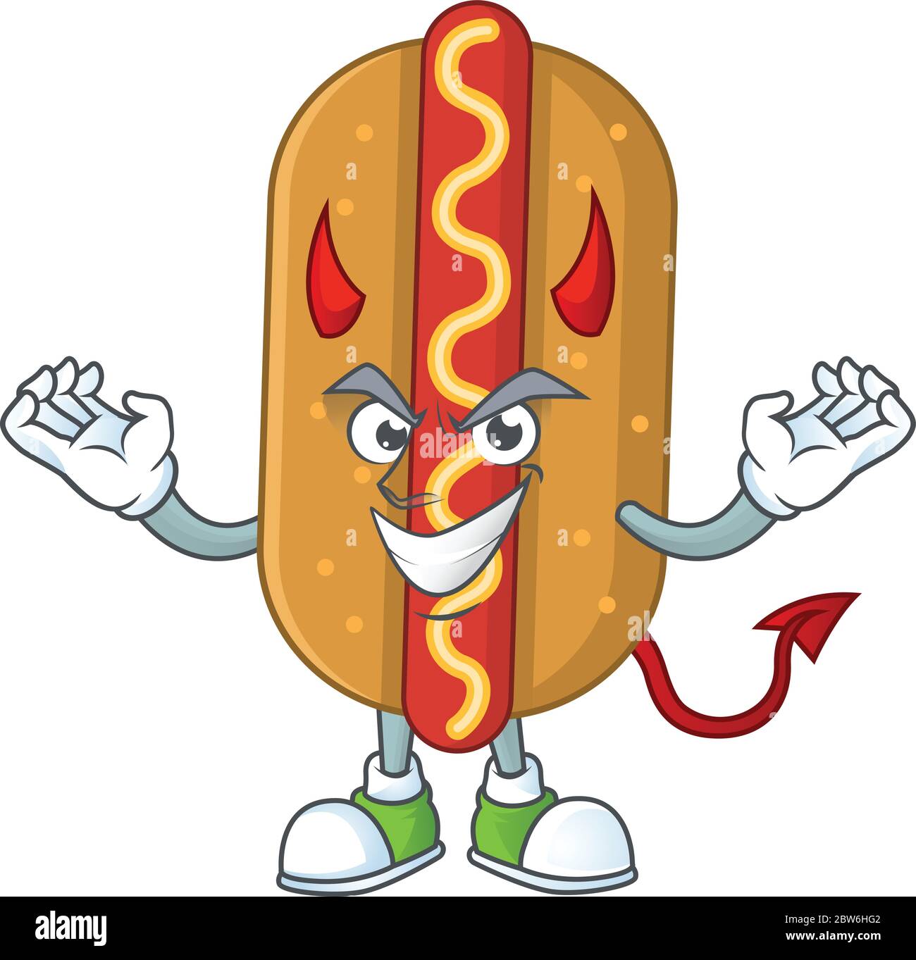 A cartoon image of hotdog as a devil character Stock Vector Image & Art ...