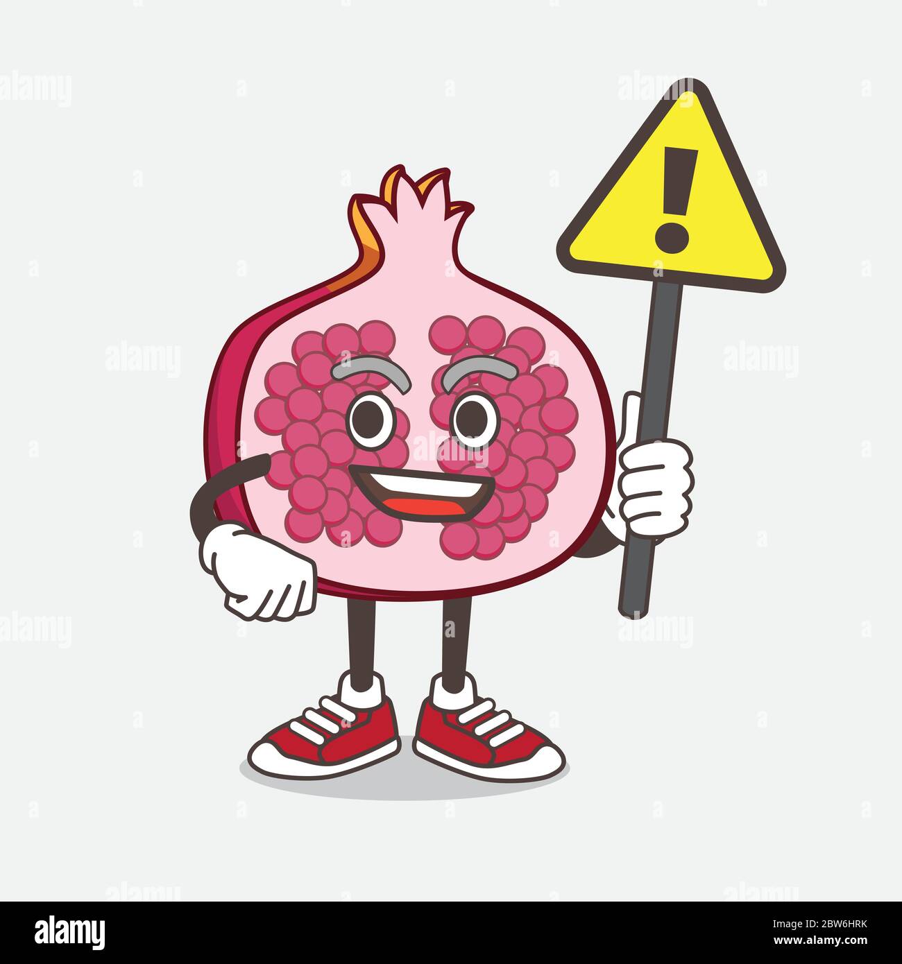 An illustration of Pomegranate Fruit cartoon mascot character rise up a ...