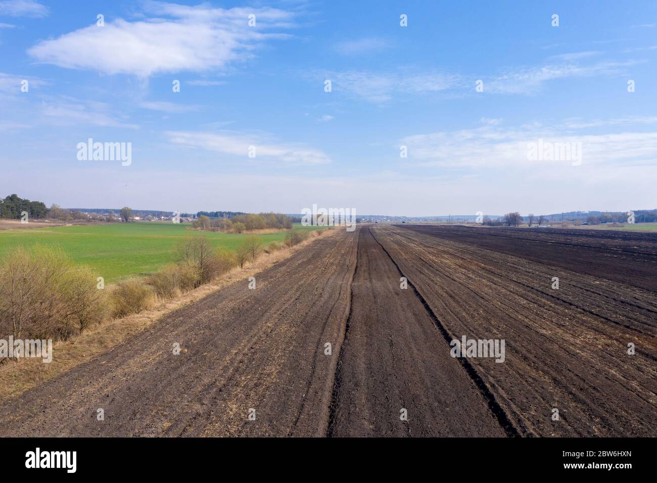 farm field, agriculture, view from above Stock Photo - Alamy