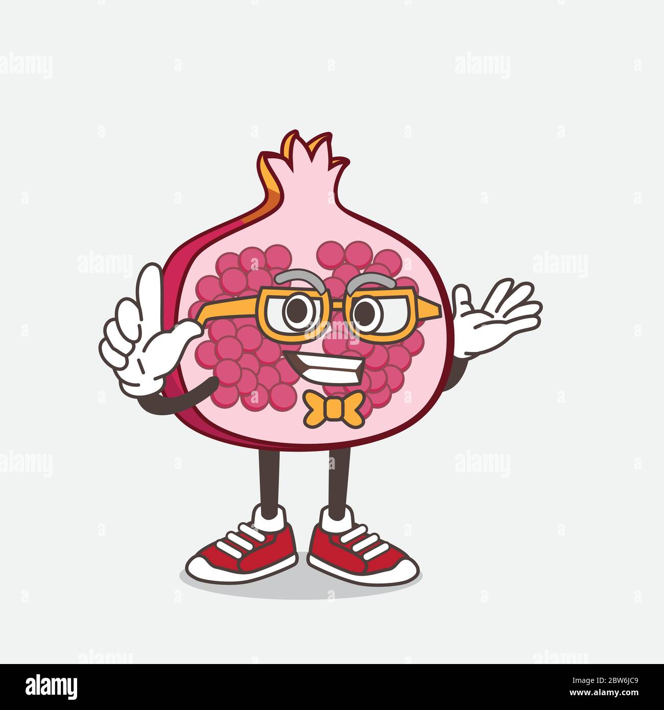 An illustration of Pomegranate Fruit cartoon mascot character in geek ...