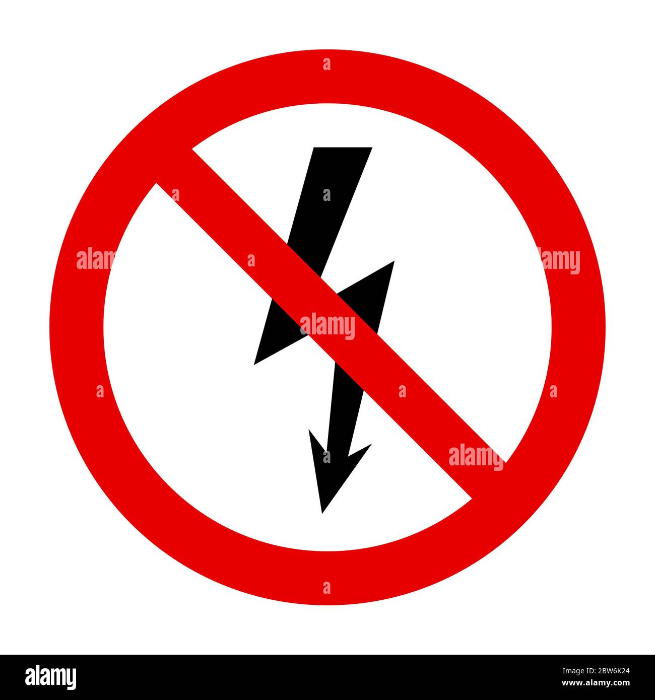 Lightning and prohibition sign Stock Photo - Alamy