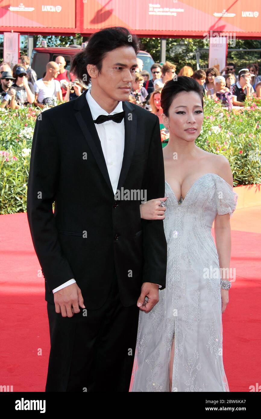 VENICE, ITALY - SEPTEMBER 01: Jimmy Huang and Landy Wen attend the ...