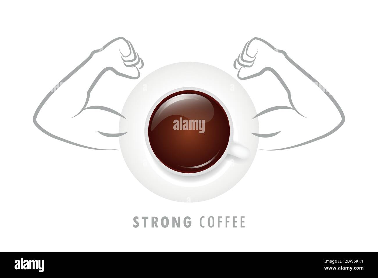 strong coffee with muscular arms vector illustration EPS10 Stock Vector ...