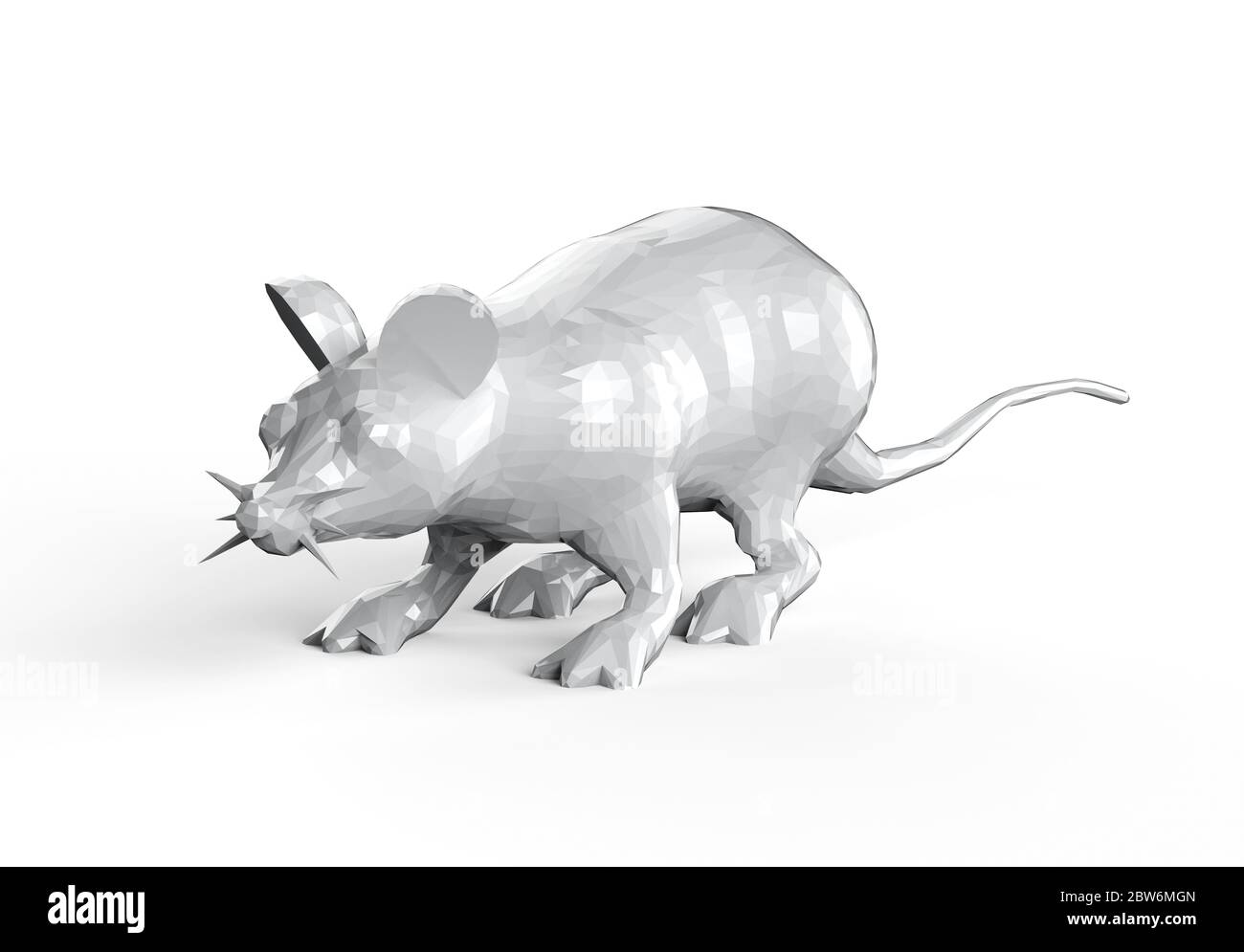 3d rendering polygonal mouse isolated on white Stock Photo - Alamy
