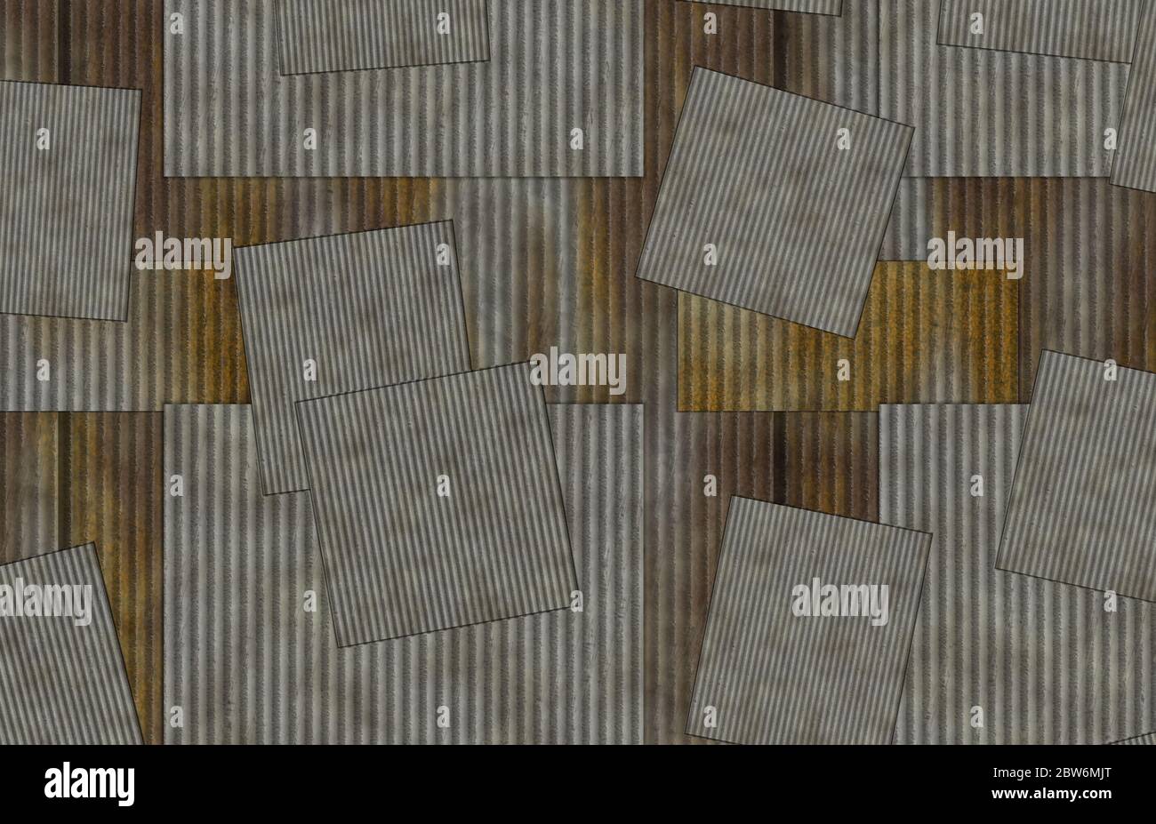 corrugated rusty metal wall panel plates Stock Photo - Alamy