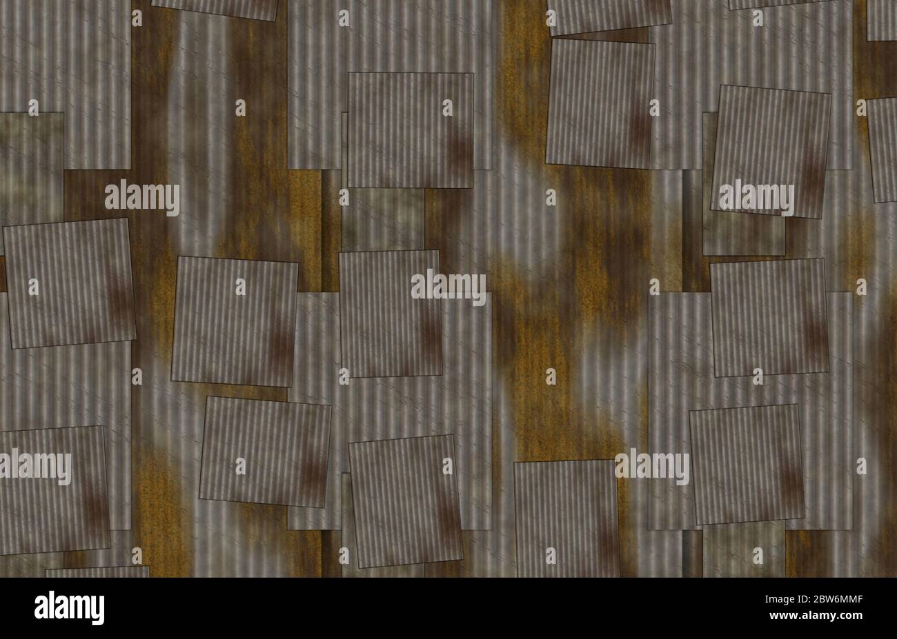 corrugated rusty metal wall panel plates Stock Photo - Alamy