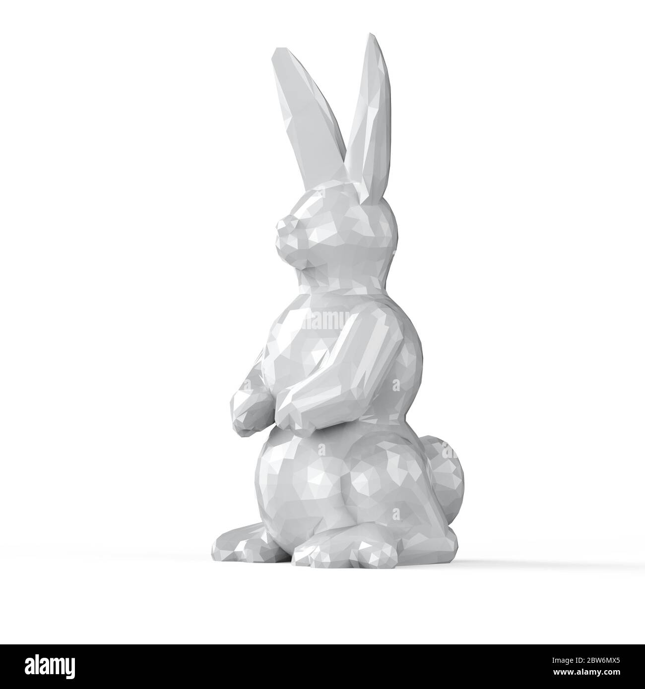 3d rendering polygonal rabbit isolated on white Stock Photo - Alamy