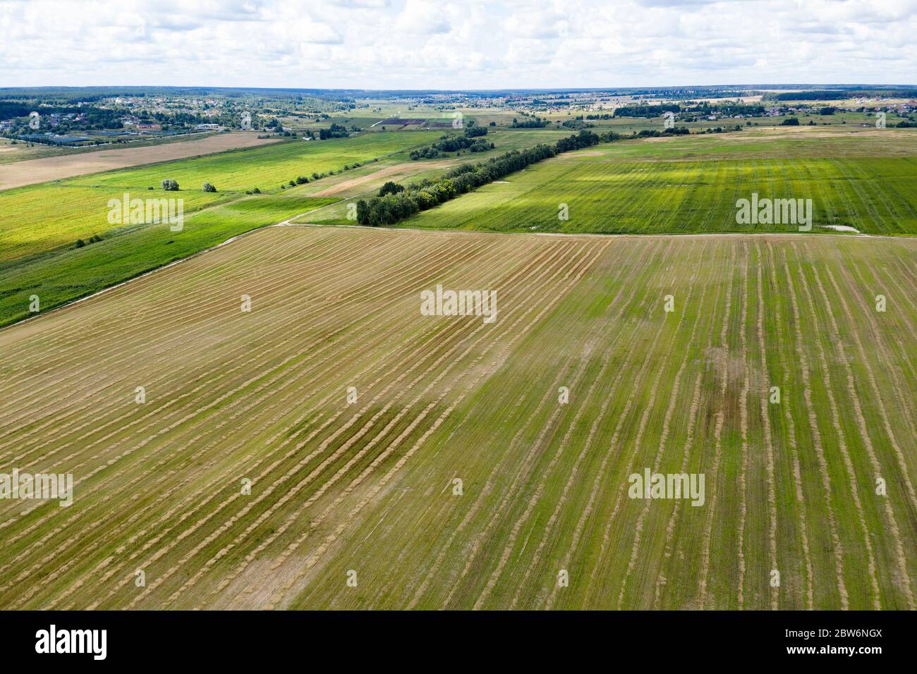 sown agricultural field, view from above Stock Photo - Alamy