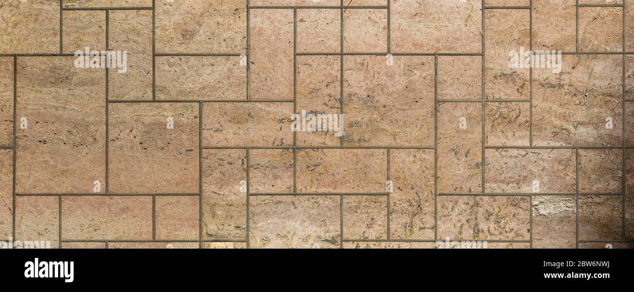 Panorama seamless beige marble stone tiles pattern. decoration tile ...