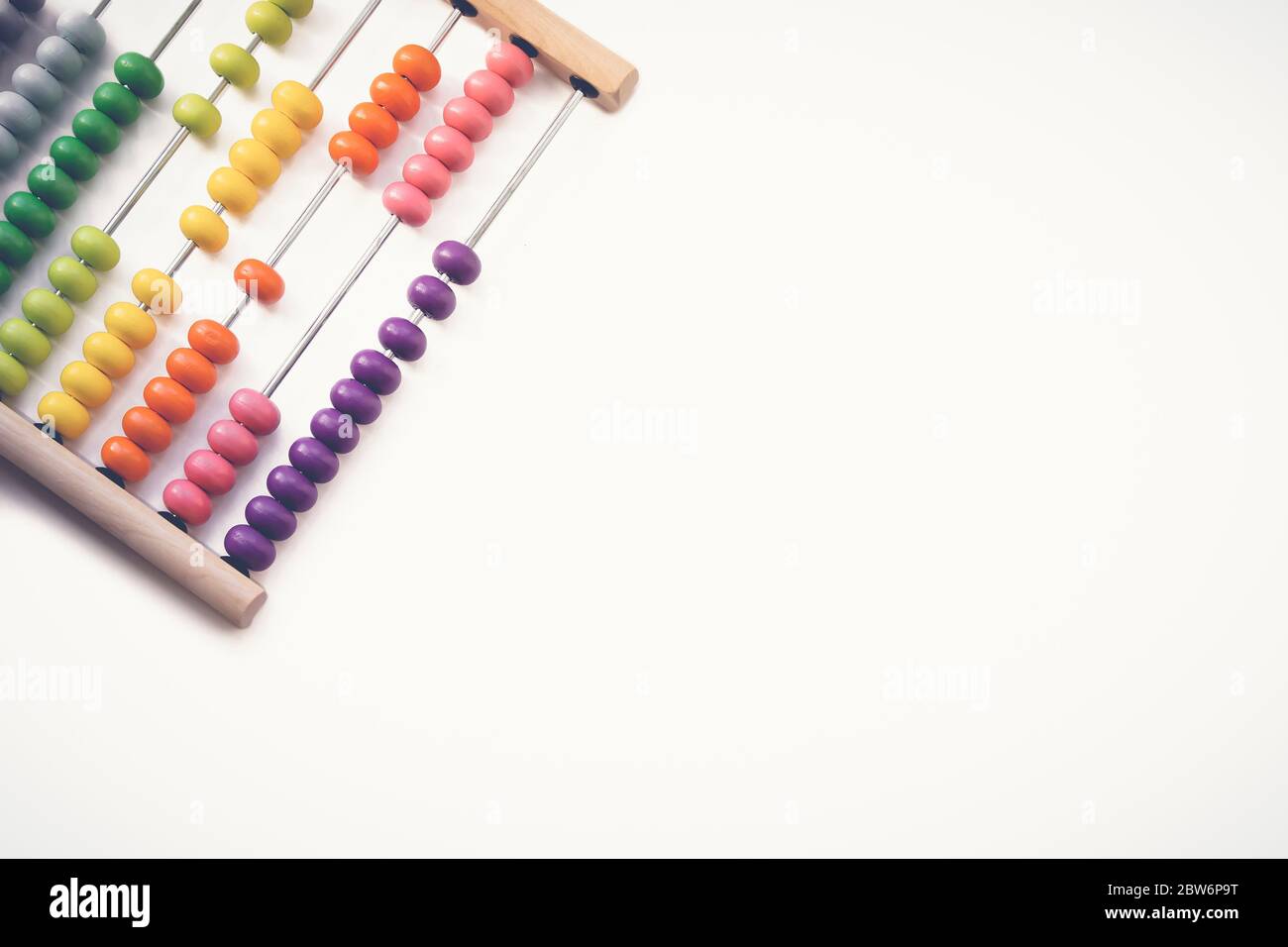 Multi-colored designer background. Calculating Colorful wooden rainbow ...