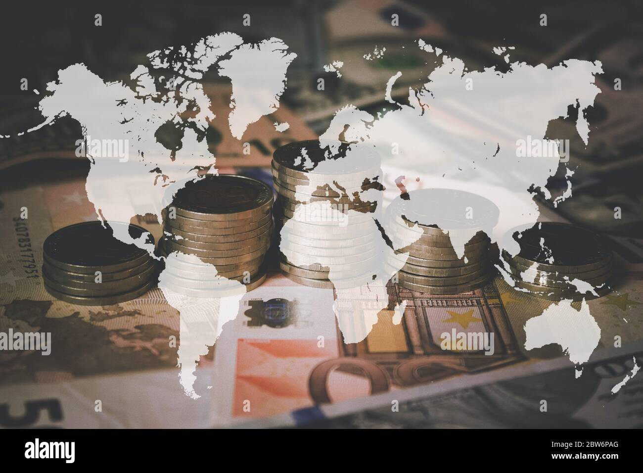 Banknotes world map hi-res stock photography and images - Alamy