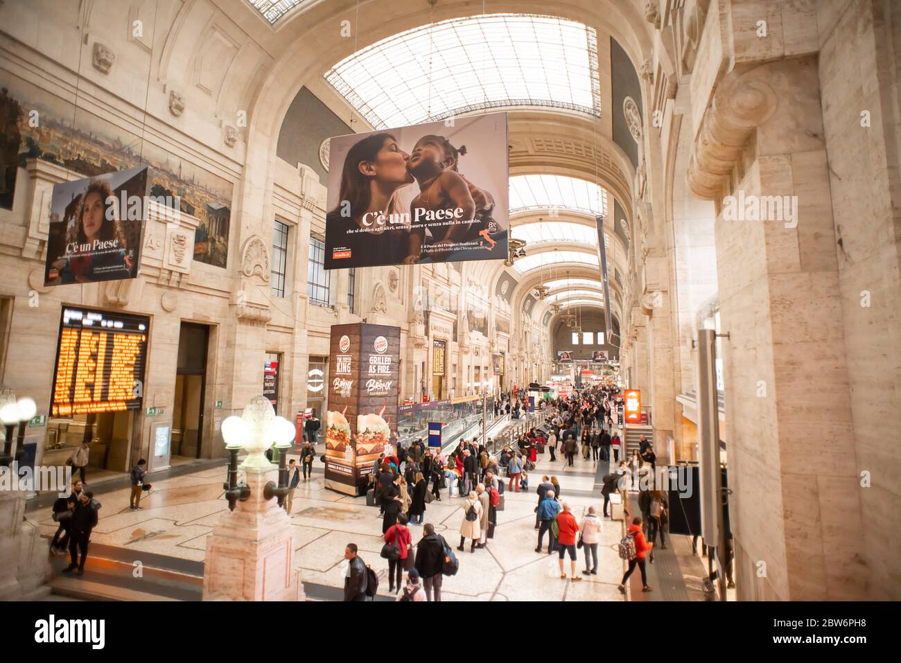 Milan. Italy - May 19, 2019: Interior View of Milano Centrale Train ...