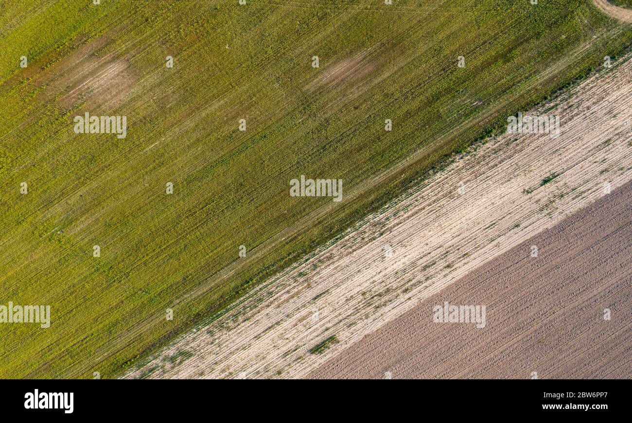 farm field, agriculture, view from above Stock Photo - Alamy