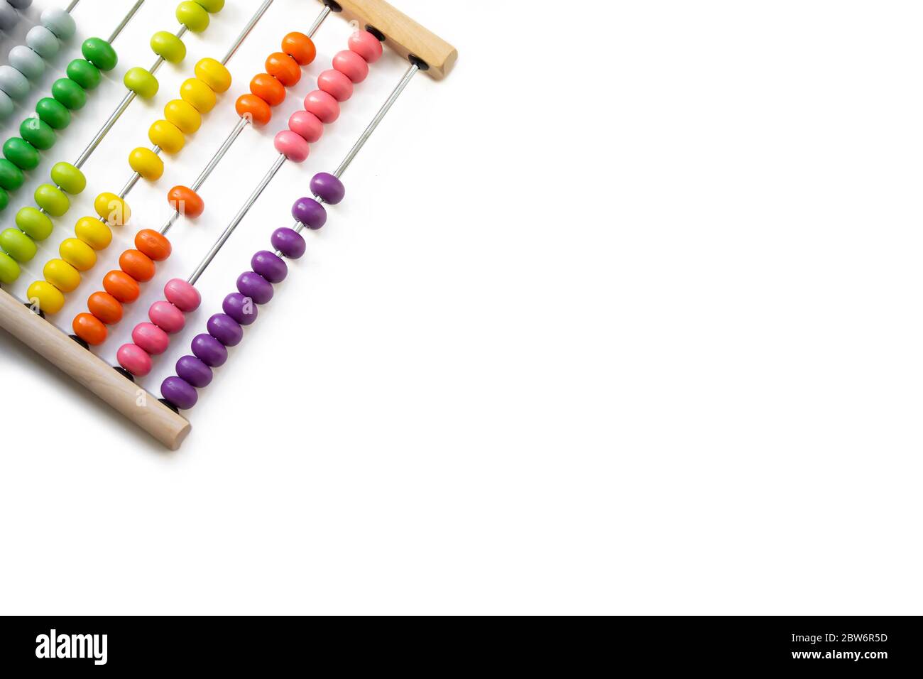 Multi-colored designer background. Calculating Colorful wooden rainbow ...