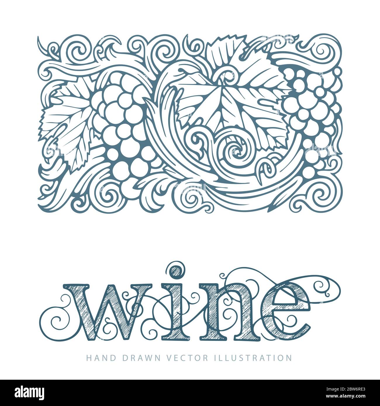 Vintage background with grapevine label Stock Vector Images - Alamy