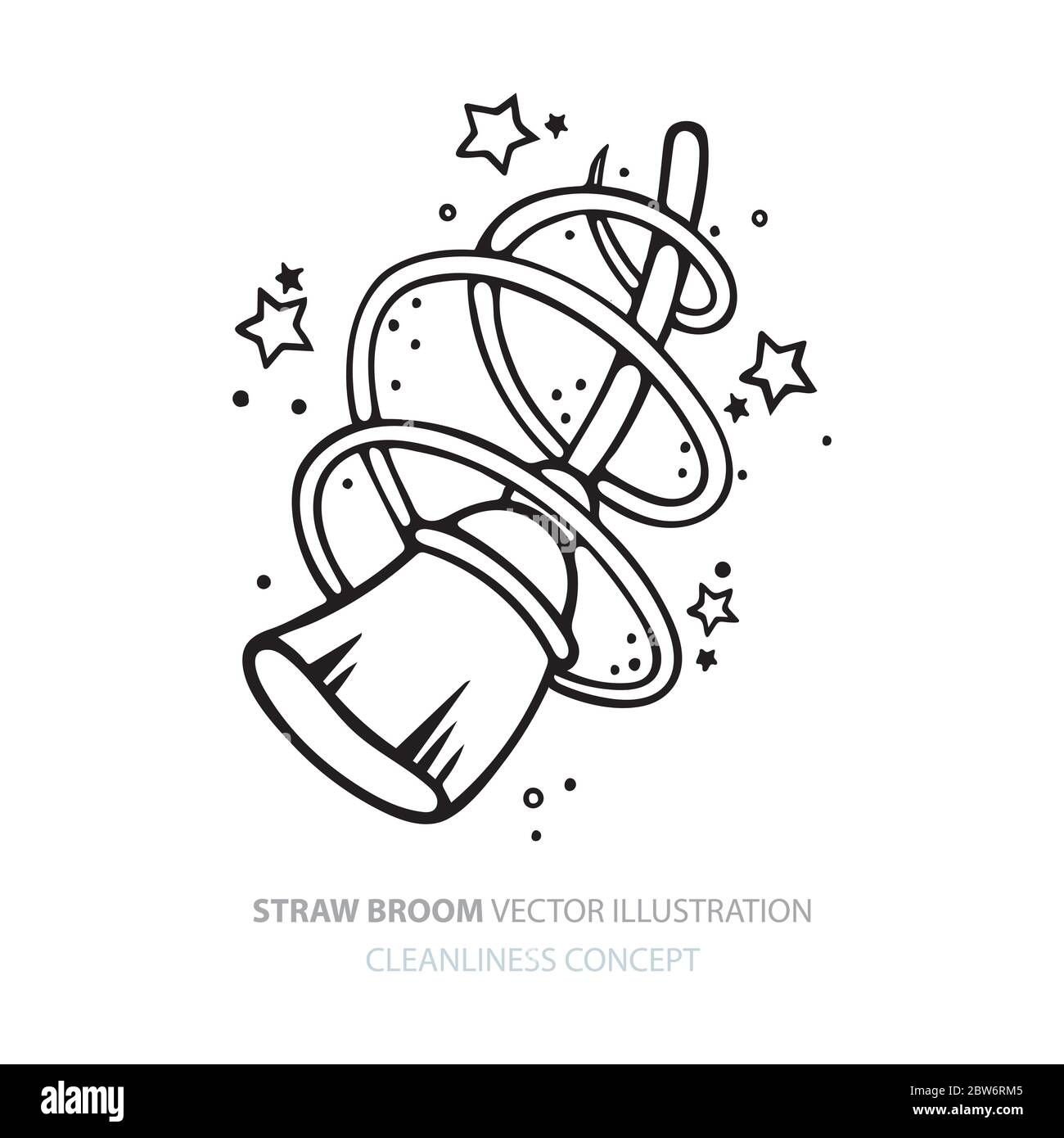 Simple Pink Broom Drawing