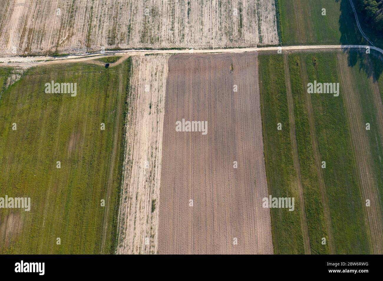 farm field, agriculture, view from above Stock Photo - Alamy