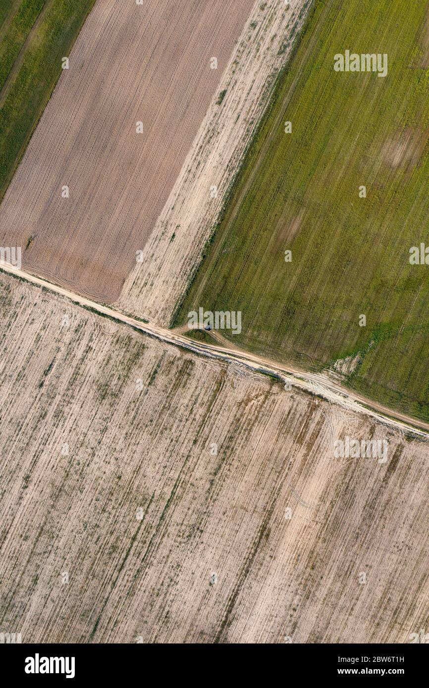 farm field, agriculture, view from above Stock Photo - Alamy