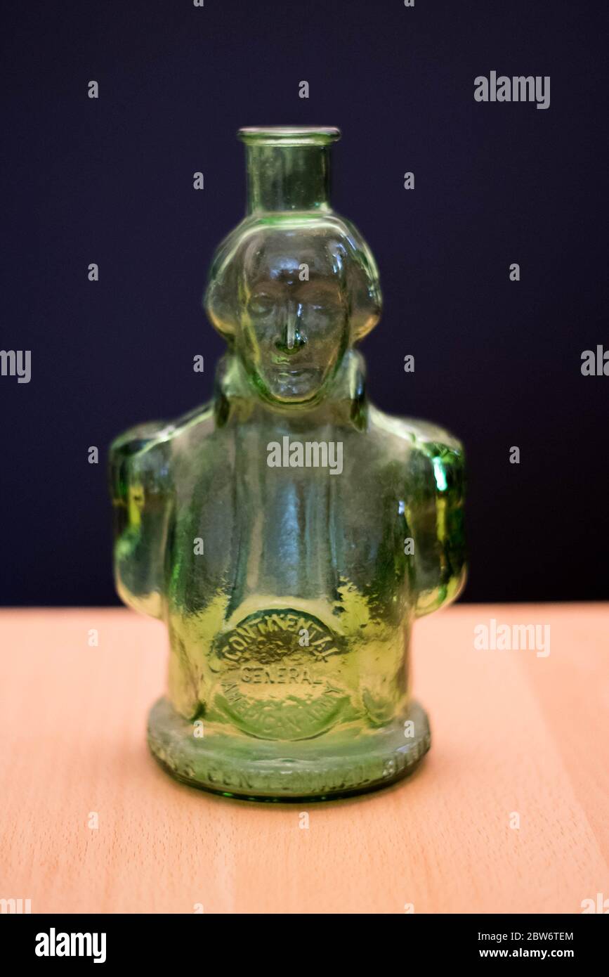 Collectible Green Glass George Washington Bottle Made by Wheaton Stock ...