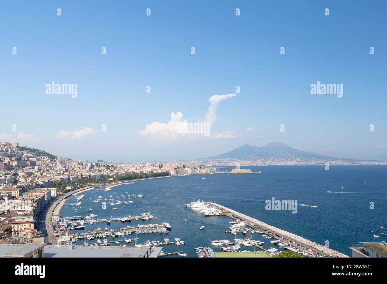 View of Naples bay and Vesuvius, Naples, Italy Stock Photo - Alamy