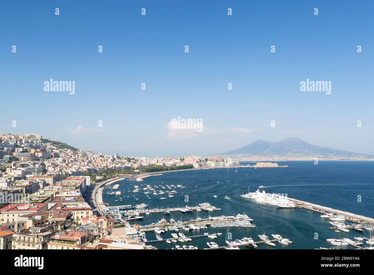 View of Naples bay and Vesuvius, Naples, Italy Stock Photo - Alamy