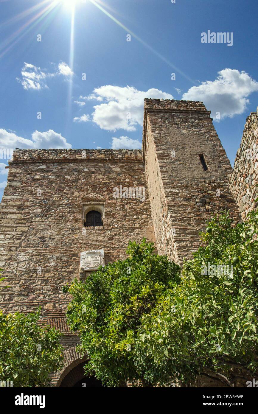 Ancient Stone Tower in Malaga Spain Stock Photo - Alamy