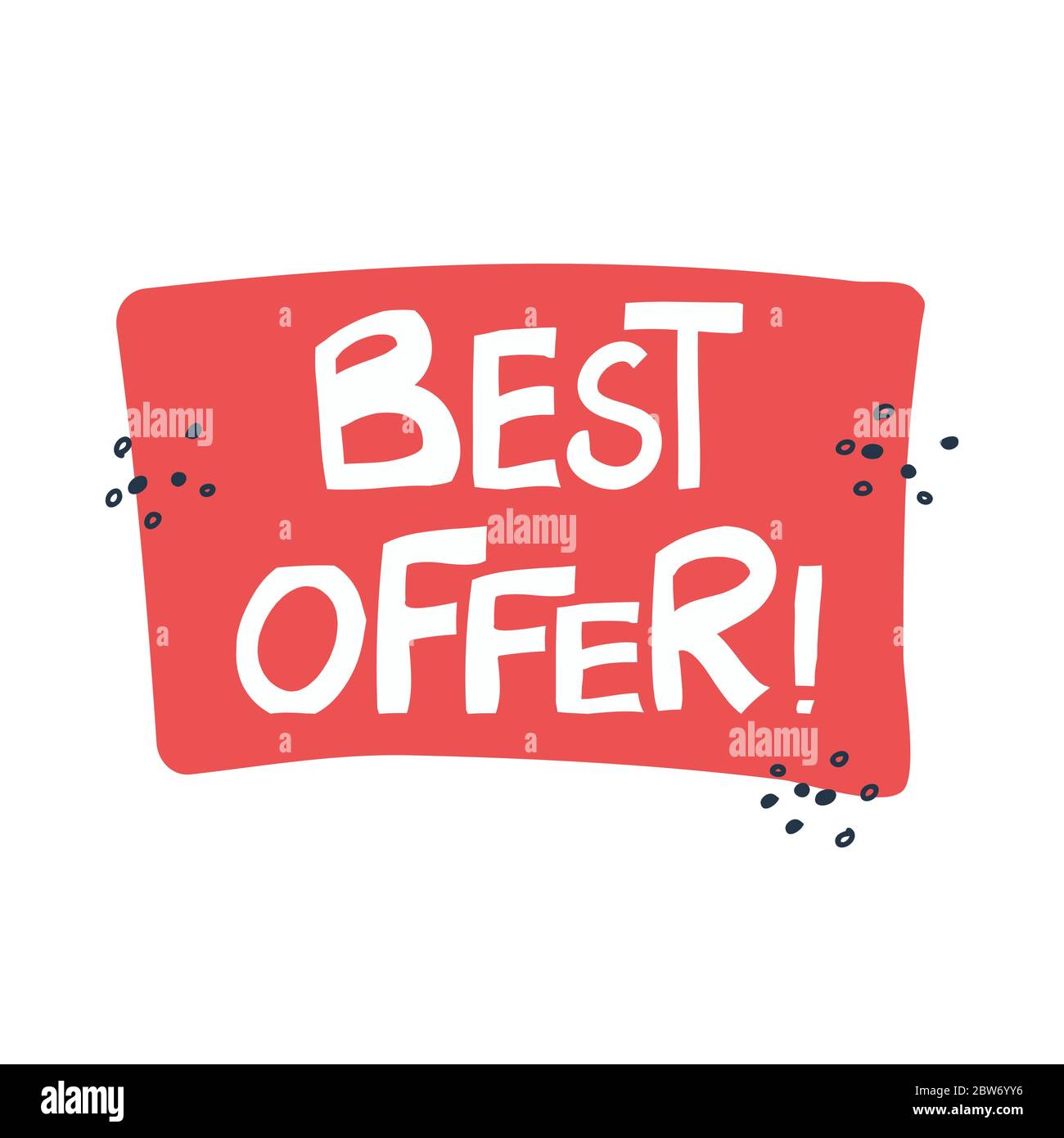 Best offer. Advertising quote. Cute hand drawn white lettering in ...