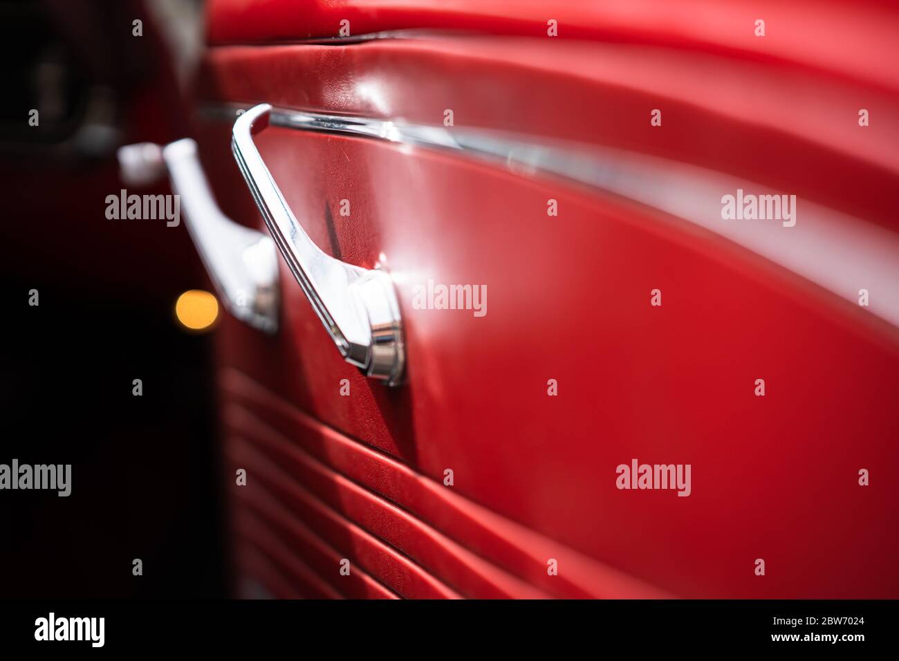 Retro interior of old automobile, Door Old vehicle. Driving theme Stock ...